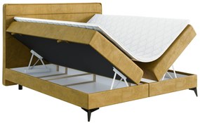 Kontinentální postel 180 cm Horazio (žlutá) (s matrací a úl. prostorem). 1043380