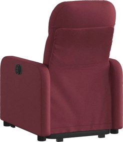 Elektrické zvedací polohovací křeslo vínové textil 3206816