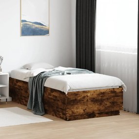 Rám postele s LED osvětlením kouřový dub 90 x 190 cm kompozit 3209664