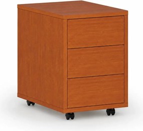 Kancelářský mobilní kontejner PRIMO WOOD, PUSH-lock, 3 zásuvky, třešeň