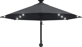 Nástěnný zahradní slunečník s LED 300 cm antracitový 312524