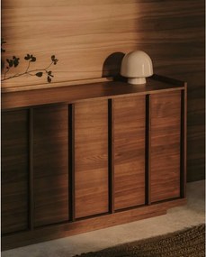 Stolní lampa šedobéžová se skleněným stínidlem (výška 20 cm) Reig – Kave Home
