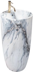 Rea Anya, volně stojící umyvadlo 45x45x84 cm, imitace kamene - granit matný, REA-U5802