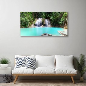 Obraz na plátně Vodopád Jezero Příroda 125x50 cm