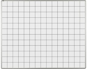 Magnetická tabule s odkládací poličkou MANAŽER L 150 x 120 cm (potisk) - čtverce 100 mm (101501201105)