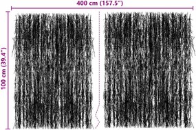 Zahradní plot z mlází 400 x 100 cm 141607