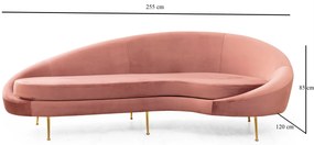 Hanah Home Třímístná pohovka ESES s opěradlem vpravo růžová 560ARE1351