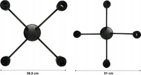 Skleněná stropní lampa s LED žárovkami, 4xe27 - kouřová koule