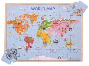 Bigjigs Toys Dřevěná puzzle mapa světa