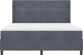 Postel s boxspringem s čelo Tmavě šedá 180 x 200 cm samet 3342021