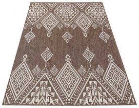 Luxusní hnědý koberec s bílým vzorováním Šířka: 200 cm | Délka: 290 cm