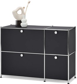 Tchibo - Odkládací skříňka CN3 se 4 výklopnými dvířky, černá