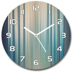 Wallmuralia Skleněné hodiny na stěnu Modrné pásky fi 30 cm