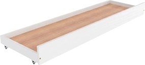 Benlemi Úložný dřevěný šuplík STORAGE pod postel na kolečkách Zvolte barvu: Bílá, Zvolte rozměr: 55x150 cm (pod postel o délce 160 cm), Zvolte variantu: Pro postel LUCKY, TULY, PLOTTY, CHALOUPKA