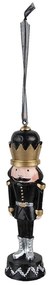 Závěsná dekorace Louskáček v černém obleku - 3*3*12 cm