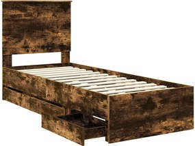 Rám postele s čelo Kouřový dub 75 x 190 cm Inženýrské dřevo 3411170