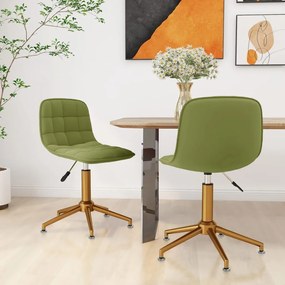 Otočné jídelní židle 2 ks světle zelené samet - Default Title