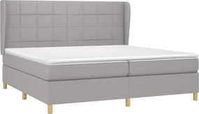 Box spring postel s matrací světle šedá 200 x 200 cm textil 3128549