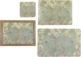 Zelená rohožka s květy Japonská zahrada - 75*50*1cm