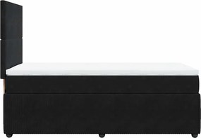 Box spring postel s matrací černá 100x200 cm samet 3292258