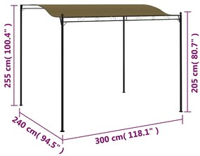 vidaXL Marketos Stínící markýza 3 x 2,4 m taupe 180 g/m²