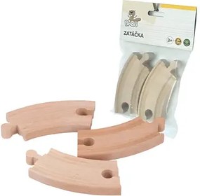 SPARKYS BABU Kolej zatáčka / 10 cm / 4 ks / Dřevo / od 3 let