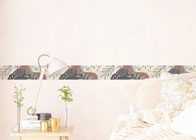 Samolepící bordura na zeď Abstraktní Listy | 5 m x 13.8 cm | DWB8427