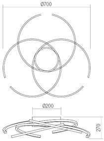 Redo 01-1863 stropní LED stmívatelné svítidlo Alien pískově bílé, 62W, 4000K, ø70cm