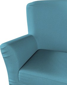 Potah na křeslo Tomelilla vysoké provedení, se záložkami barva modrá látka pletený vzor