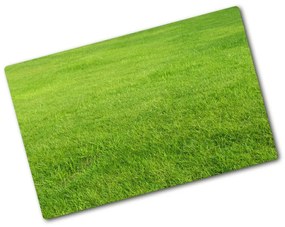 Wallmuralia Kuchyňská deska skleněná Zelená tráva 80x52 cm