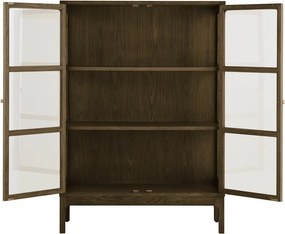Tmavě hnědá vitrína v dekoru dubu 90x126x40 cm Zamora – House Nordic