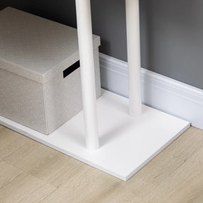 HOMCOM Rohový stůl se zásuvkami Moderní design L-tvarový počítačový stůl s dřevěnými policemi 120 x 80 x 176 cm Bílá