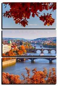 Obraz na plátně - Řeka Vltava a Karlův most - obdélník 7257B (105x70 cm)