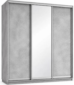 Skříň s posuvnými dveřmi 2000x2200x600 2LTD 1 Zrcadlo Industrial, profil stříbrný