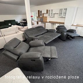 Sedací sestava MALAGA 2,5+1+1 s FUNKCÍ RELAX | tmavě šedá látka