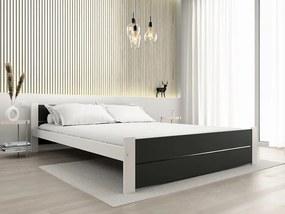 Postel IKAROS DOUBLE 160 x 200 cm, antracit/bílá Matrace: Matrace Coco Maxi 20 cm, Rošt: S laťkovým roštem