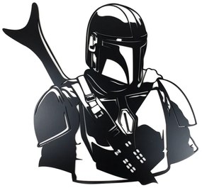 Dřevěná dekorace Star Wars Mandalorian černý (55 x 60 cm) - Kvalitní samolepky.cz