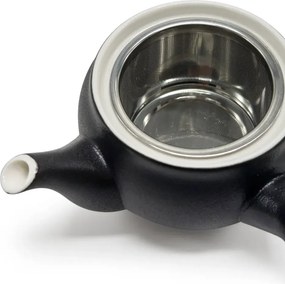 Porcelánová čajová souprava Kuro pro 2, 400 ml – japonský kjúsu s bočním úchopem