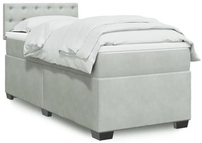 Box spring postel s matrací světle šedá 80 x 200 cm samet 3288474