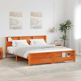 Rám postele s čelo Voskově hnědá 200 x 200 cm Masivní borovice 3394215