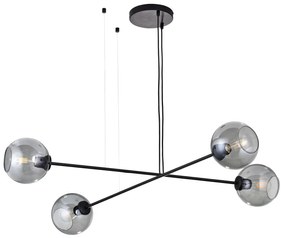 TK LIGHTING Lustr - LIBRA 3339, Ø 114 cm, 230V/15W/4xE27, černá/grafit