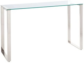 Konzolový stolek se skleněnou deskou stříbrný TILON  Beliani