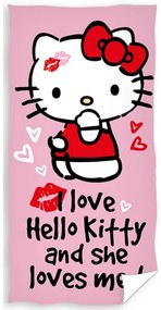 TipTrade Bavlněná froté osuška 70x140 cm - Hello Kitty Love