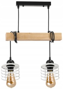 BERGE Závěsné stropní svítidlo LED dřevěný trám 2xE27 Lustr Spring White