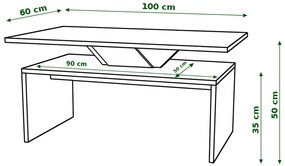 Mazzoni SISI bílý, moderní, stůl, konferenční stolek