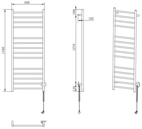 Sapho - Elektrický sušák na ručníky REDONDO 130W/230V 150 cm lesklý chrom kulatý