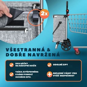 Nákupní taška na kolečkách EASY, 50l, šedá Monzana