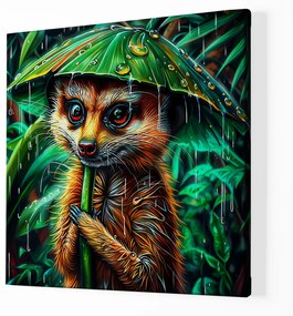Obraz na plátně - Surikata pod přírodním deštníkem FeelHappy.cz Velikost obrazu: 120 x 120 cm