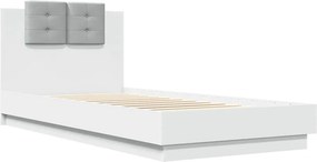 Rám postele s čelem a LED osvětlením bílý 100 x 200 cm 3210024