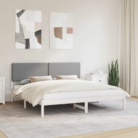 Rám postele s čalouněným čelem s čelo Světle šedá 200 x 200 cm 3405566